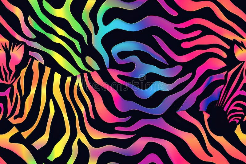 Colorful Zebra Stripes stock illustration. Illustration of groovy ...
