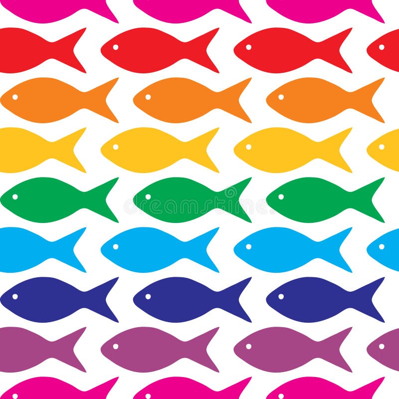 Colorful Abstract Fish Repetitive Seamless Background Vector Stock ...