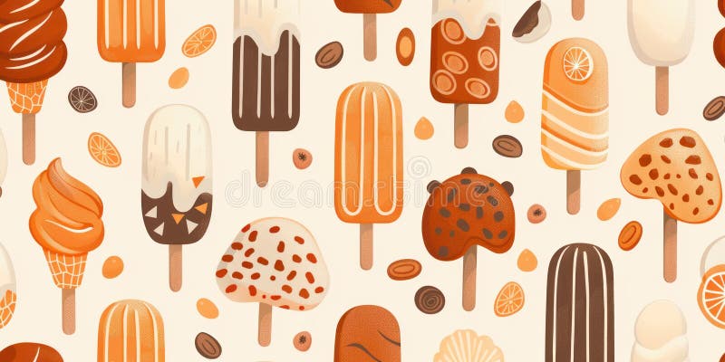 A Vibrant Pattern Illustration Featuring an Array of Colorful Ice ...