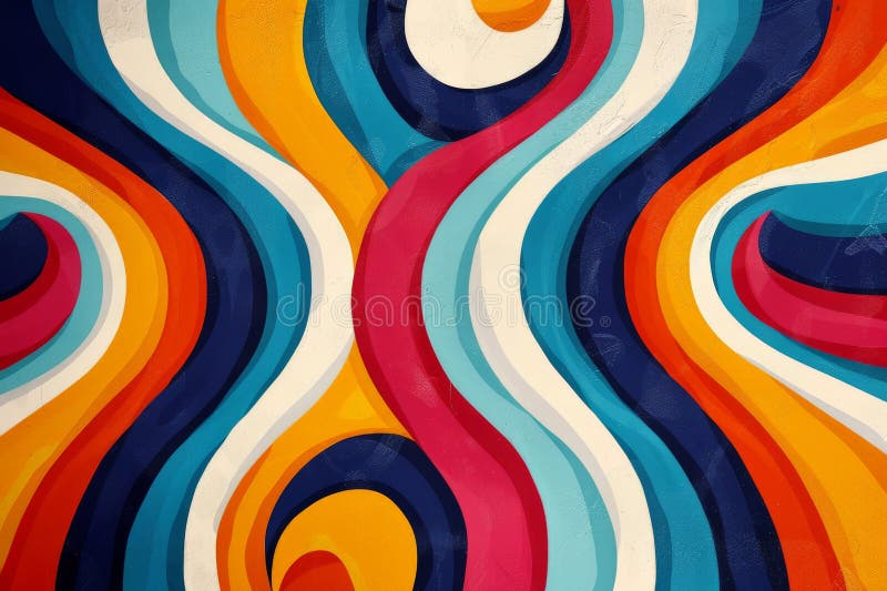 Vibrant Pattern Painting on Wall Stock Illustration - Illustration of ...