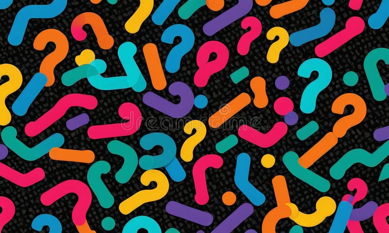 Vibrant Pattern Question Marks in Various Colors and Orientations Fills ...
