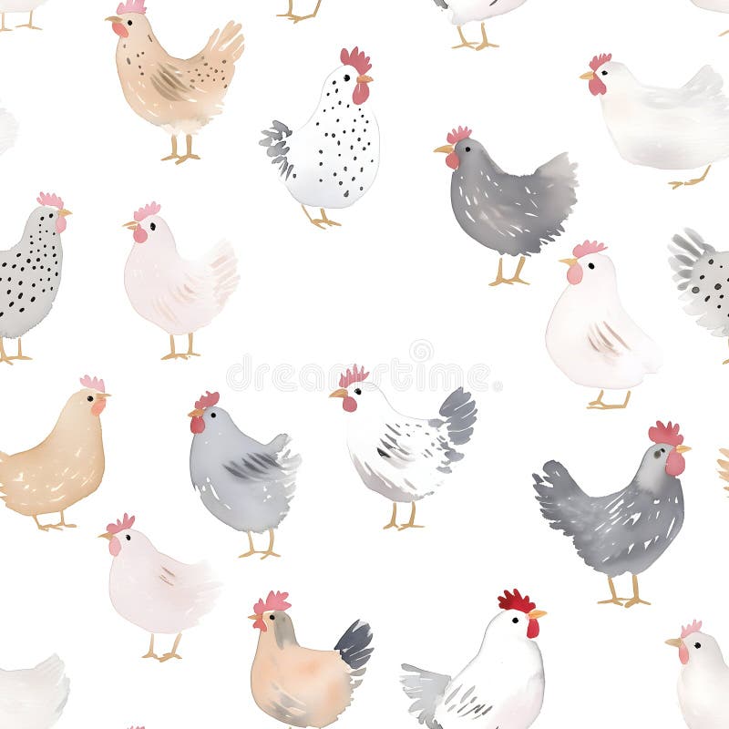 Delightful Collection of Playful Chickens in a Charming Seamless ...