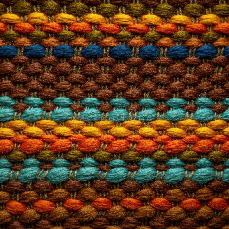 Vibrant Patterned Crochet Texture with Colorful Yarn Stripes Stock ...