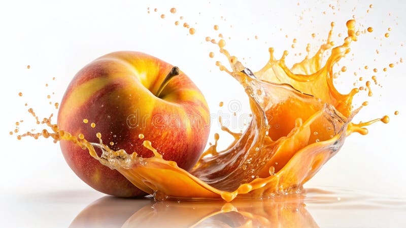 Vibrant Peach Juice Splash Explodes in a Dramatic Display Against a ...