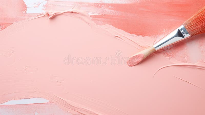 Vibrant Peach Paint Stroke on Canvas, Abstract Artistic Expression ...