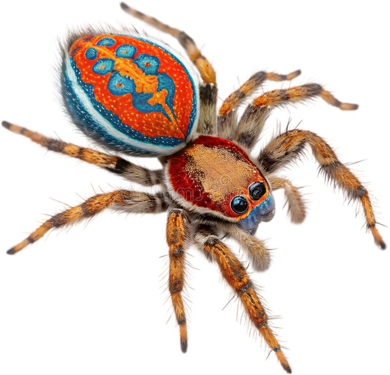 Vibrant Peacock Spider 3D Render with Symmetrical Details. Stock ...