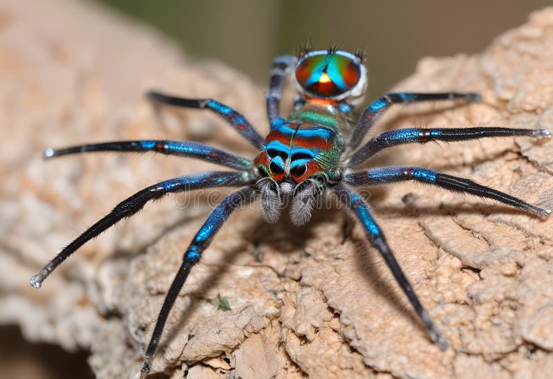 Vibrant Peacock Spider in the Outback Stock Image - Image of vibrant ...