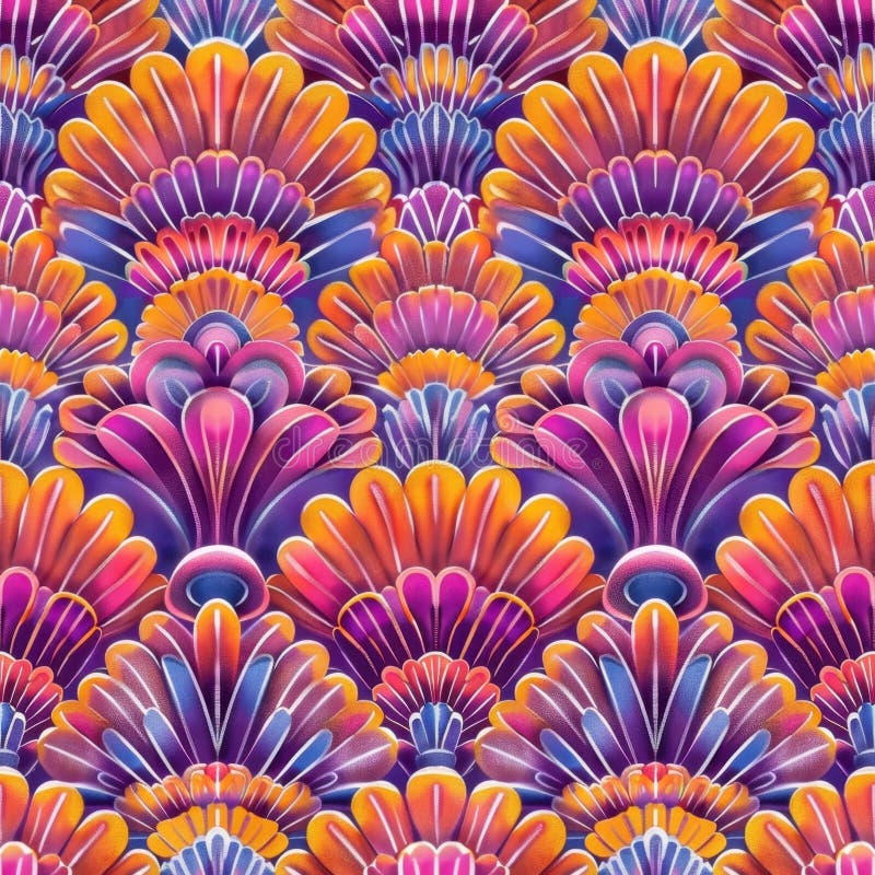 Vibrant Peacock Tail Feathers Pattern in Vivid Colors Stock Image ...