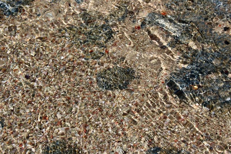 Vibrant Pebbled Seabed Visible through Rippling Shallow Water Stock ...