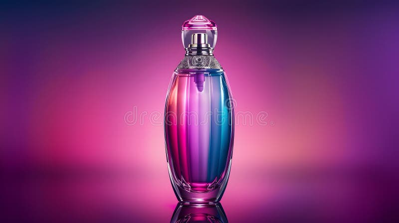 A Vibrant Perfume Bottle on a Pink Gradient Background Stock ...