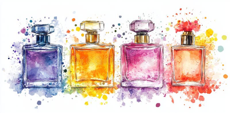 Vibrant Perfume Bottles are Arranged in an Attractive Display ...