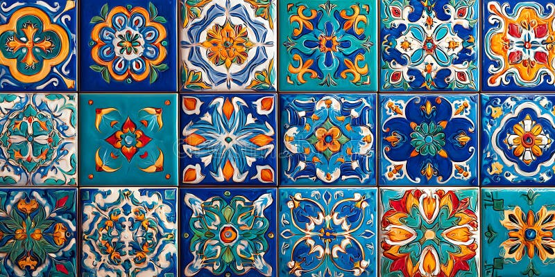 Floral Ceramic Tile Artwork Stock Illustrations – 4,056 Floral Ceramic ...