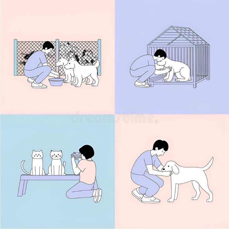 Vibrant Pet Care Scenes a Celebration of Love and Responsibility for ...