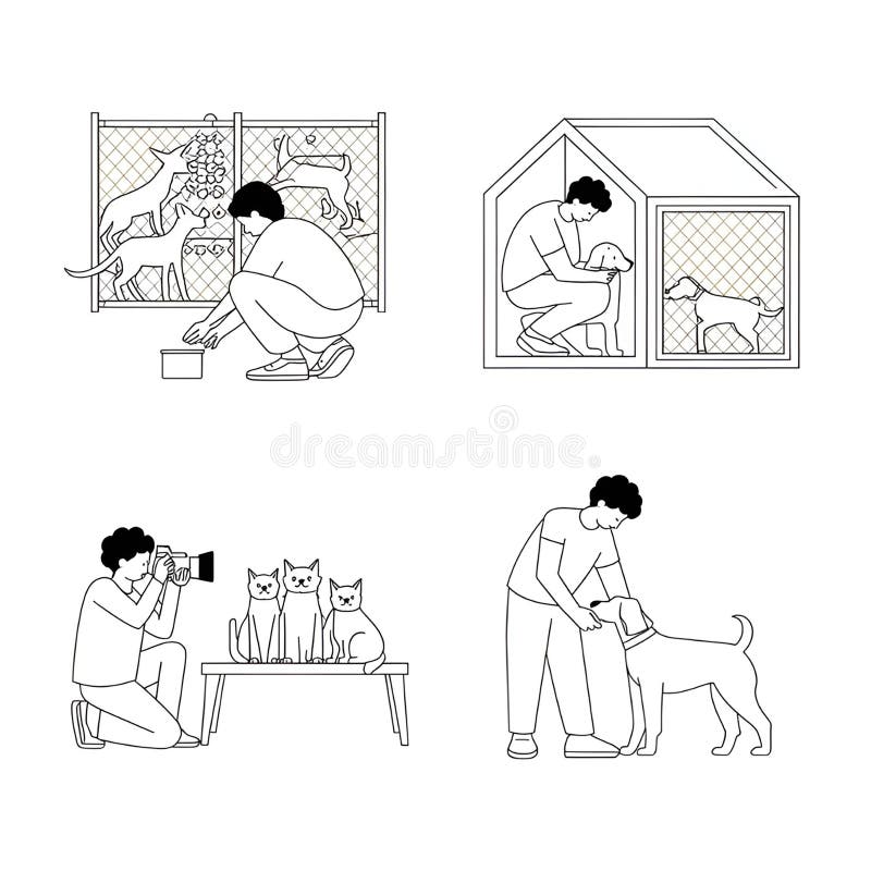 Vibrant Pet Care Scenes a Celebration of Love and Responsibility for ...