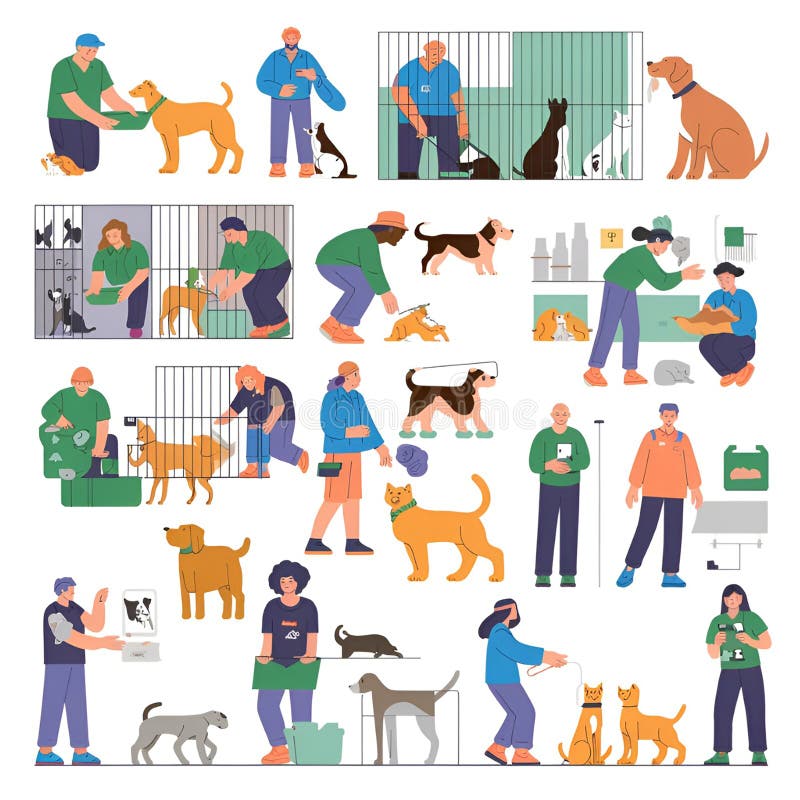 Vibrant Pet Care Scenes a Celebration of Love and Responsibility for ...
