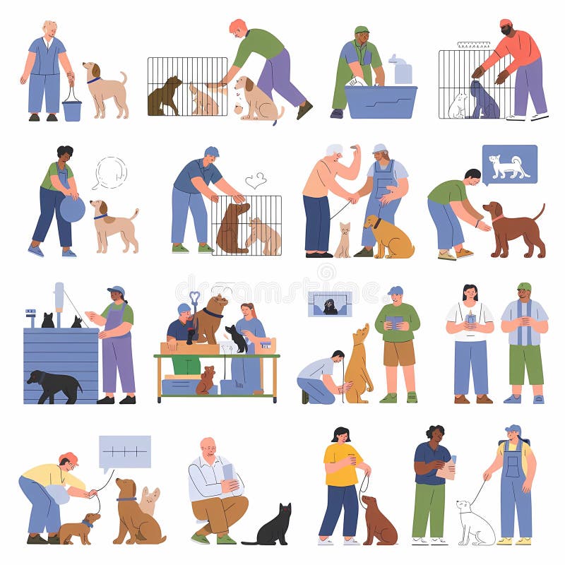 Vibrant Pet Care Scenes a Celebration of Love and Responsibility for ...