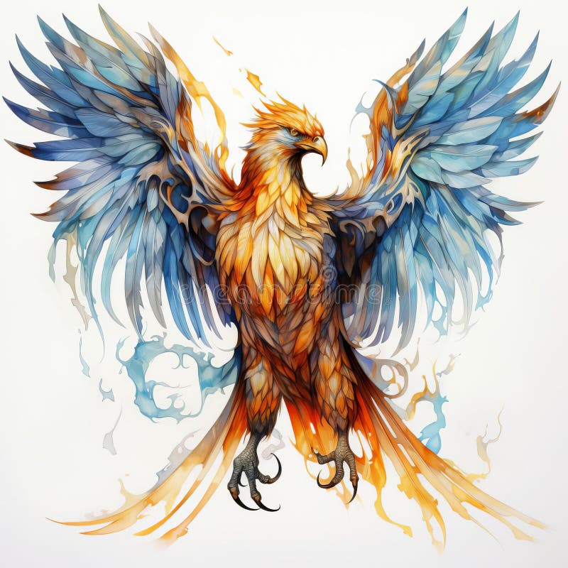 Vibrant Phoenix Artwork with Dynamic Pose and Fluidity Stock ...