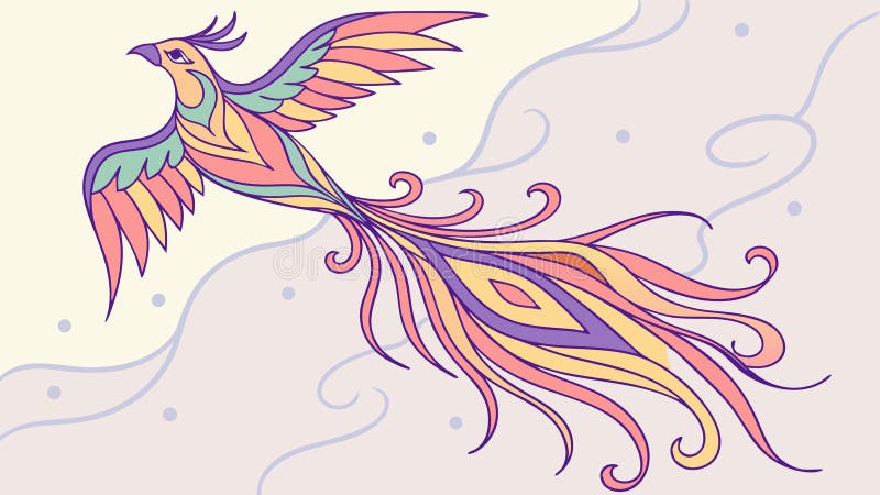 Vibrant Phoenix in Flight, Mythical Bird Vector Art, Vector Design ...