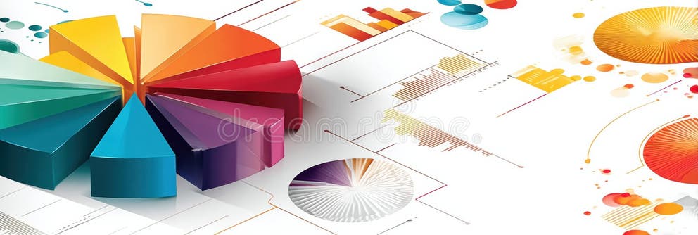 Colorful Pie Chart with Text Placeholders on a White Background Representing Data Analysis and ...
