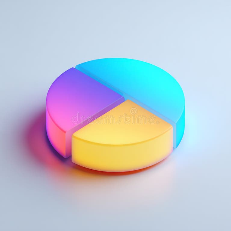 Colorful Three Segment Pie Chart Data Visualization Stock Illustrations ...