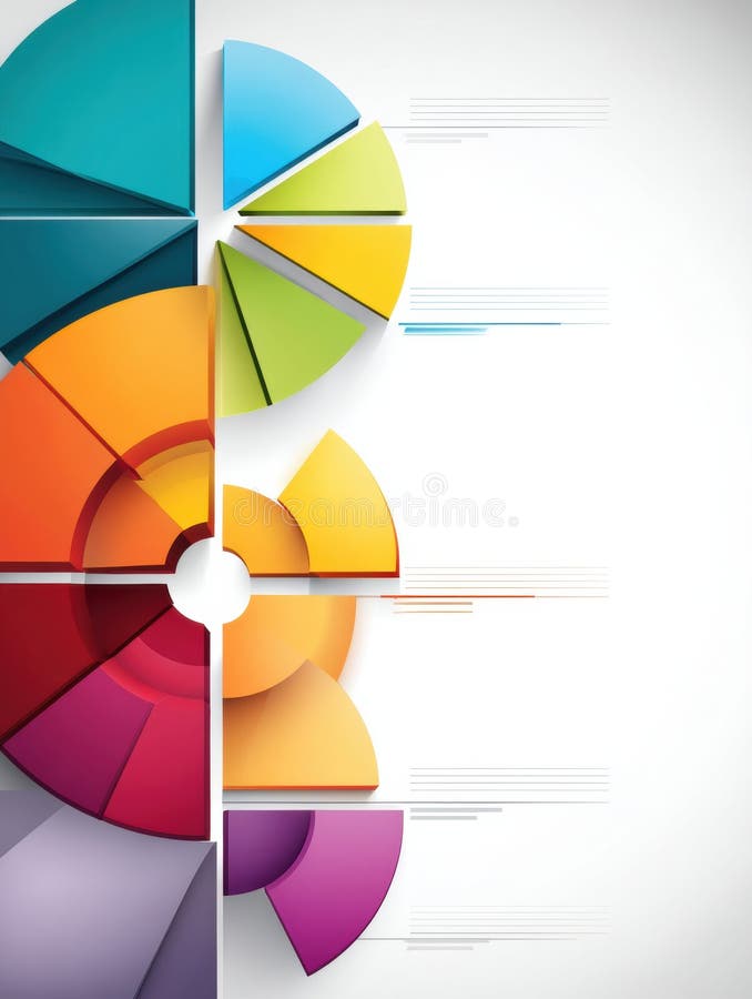 Colorful Pie Chart on a White Background Showcasing Data Visualization ...