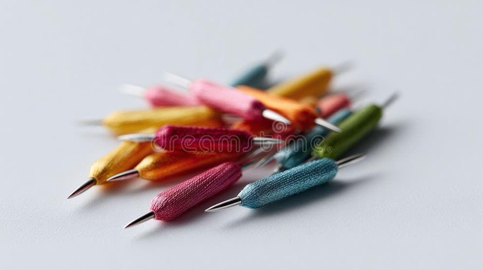 A Vibrant Pile of Colorful, Textured Objects with Sharp Points, Set ...