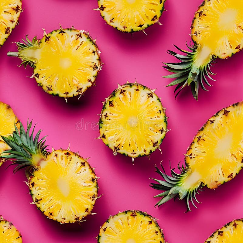 Vibrant Pineapple Fruit Pattern Design Stock Illustration ...