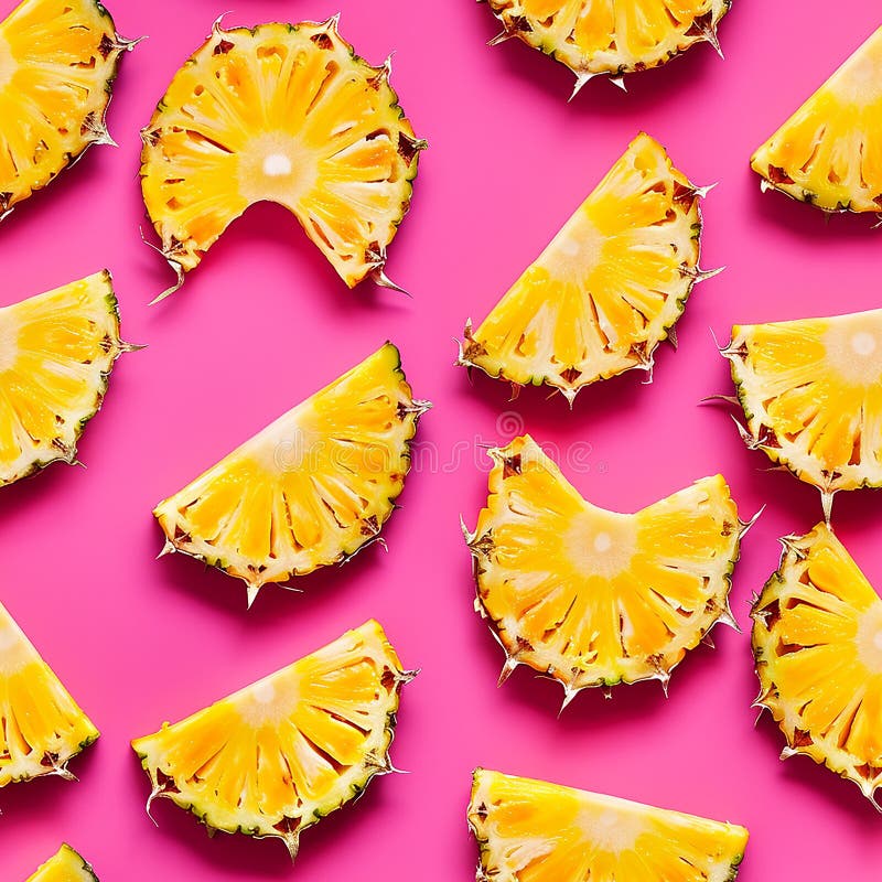 Vibrant Pineapple Fruit Pattern Design Stock Illustration ...