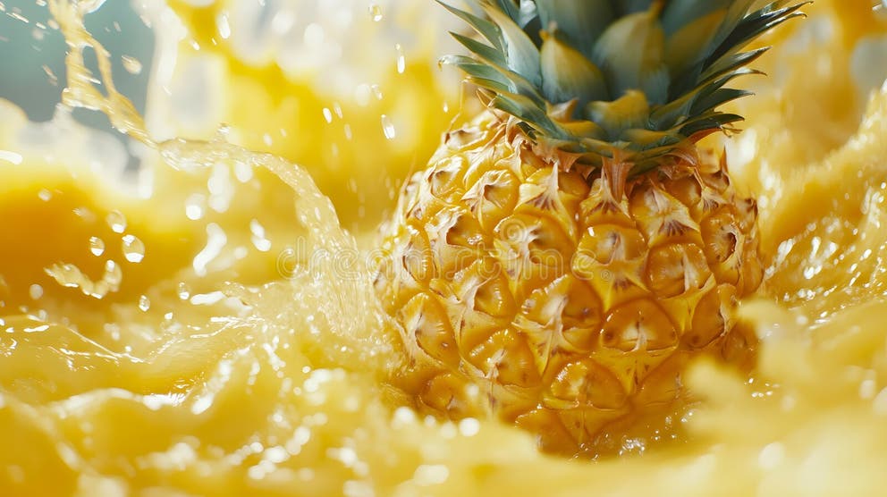 Vibrant Pineapple Juice Splash for Summer Refreshment Stock ...