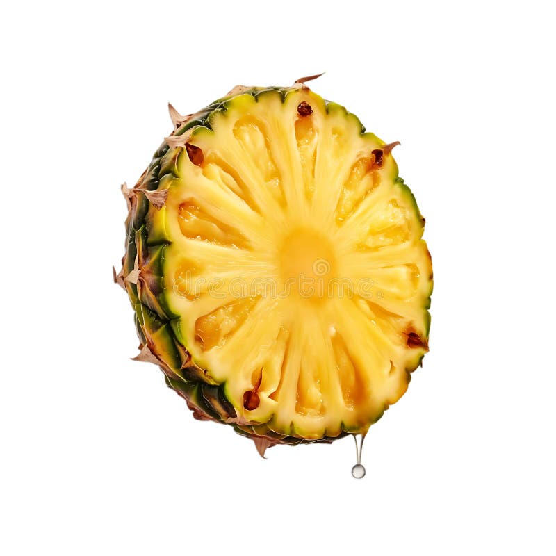 Vibrant Pineapple Slice with Rind on Transparent Background – High ...