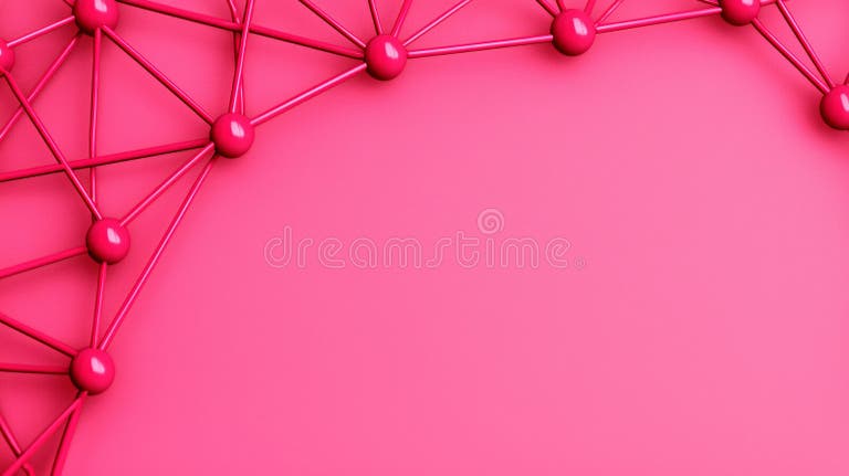Abstract Pink Network Connection Nodes and Lines Technology Background ...