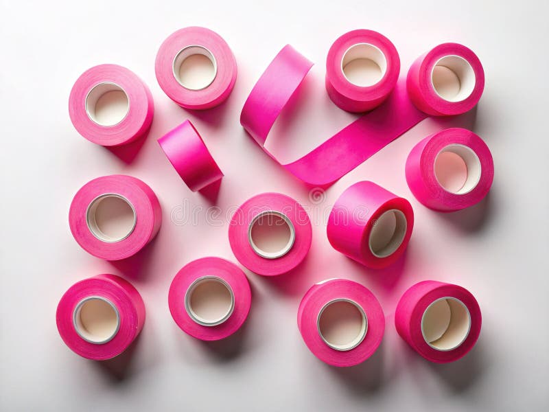 Vibrant Pink Adhesive Tape Set Assorted Rolls for Crafting Office and ...
