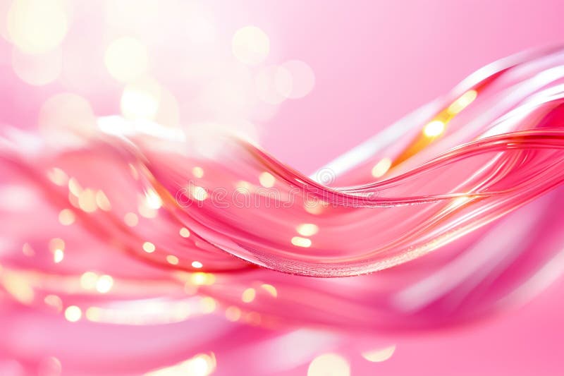 A Vibrant Pink Backdrop Features Flowing, Translucent Lines that Twist ...