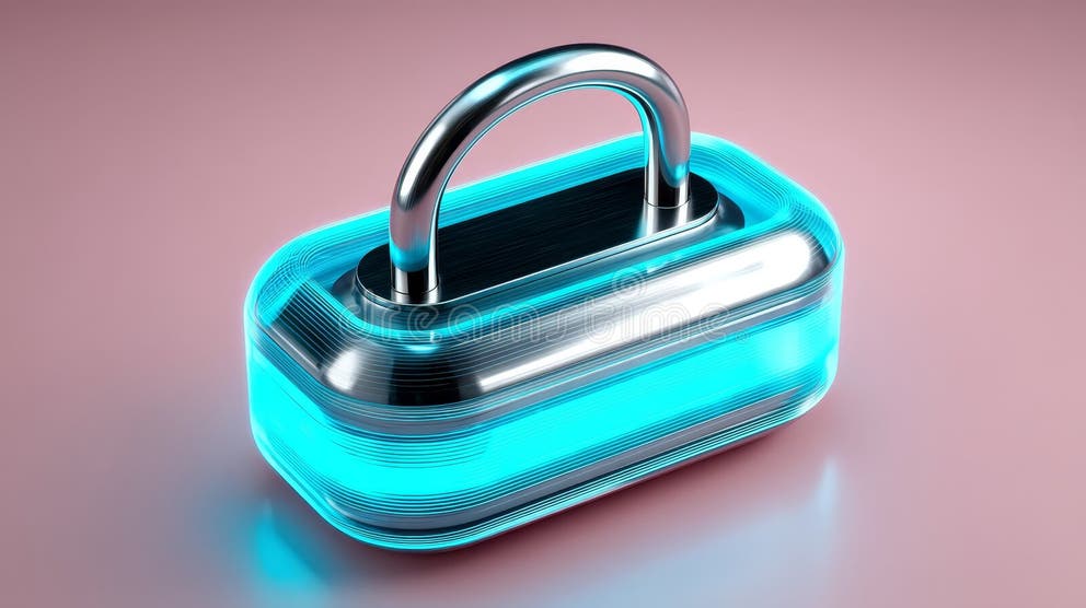 Vibrant Pink Backdrop with Lock, a Visual Representation of Security ...