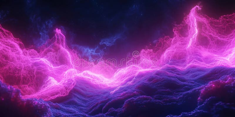 Vibrant Pink and Blue Abstract Waves of Energy in Cosmic Space Stock ...
