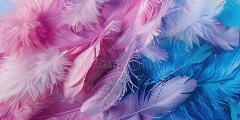 Vibrant Pink and Blue Feathers Up Close. Ideal for Nature or Craft ...