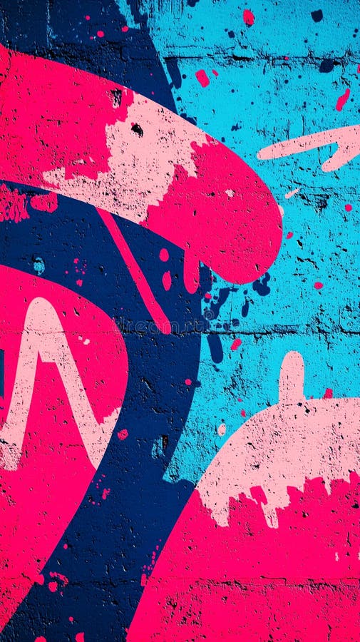 Vibrant Pink Blue Navy Graffiti Wall Texture Background Stock ...