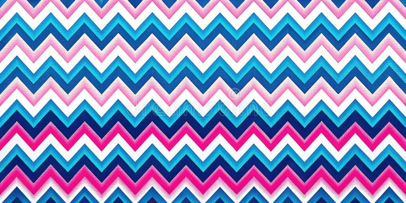 Vibrant Pink and Blue Zigzag Pattern Wallpaper Design Modern Geometric Abstract Background for ...