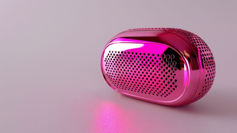 Vibrant Pink Bluetooth Speaker on White Background. Generative Ai Stock ...