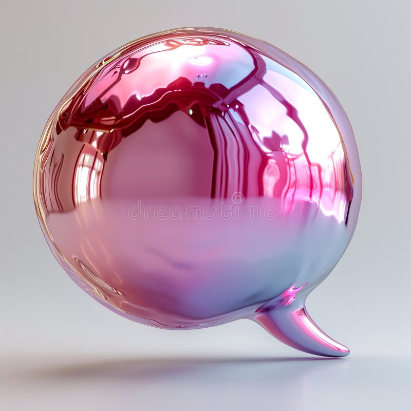 Reflective Pink Bubble Sculpture Floating in Soft Light Stock ...