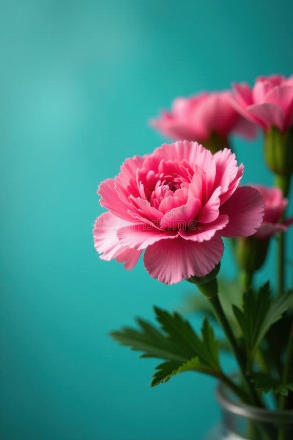 Vibrant Pink Carnation Bouquet, Colorful Backdrop, Pink, Isolated Stock ...