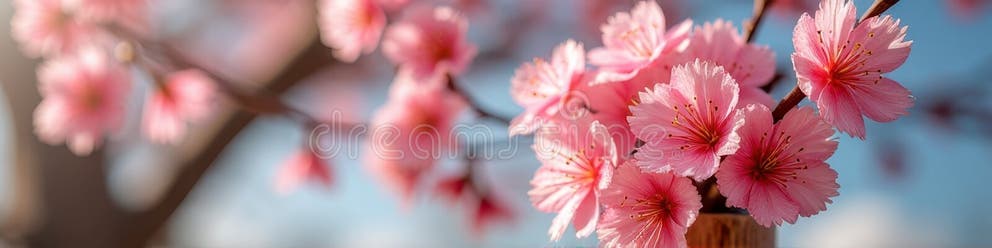 Vibrant Pink Cherry Blossom Blooms in Full Spring Glory Stock Image ...