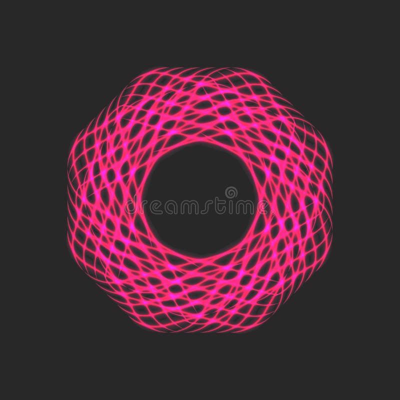 Vibrant Pink Circular Neon Swirl Pattern Logo with Intricate Web-like ...