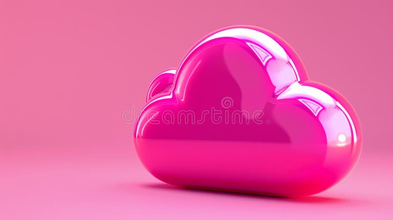 Vibrant Pink Cloud Computing Concept with Frame Border Background for ...