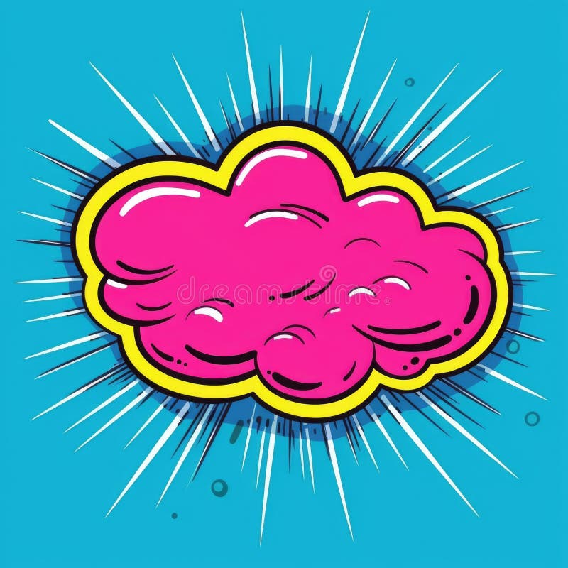 Vibrant Pink Comic Cloud Burst Stock Illustration - Illustration of ...