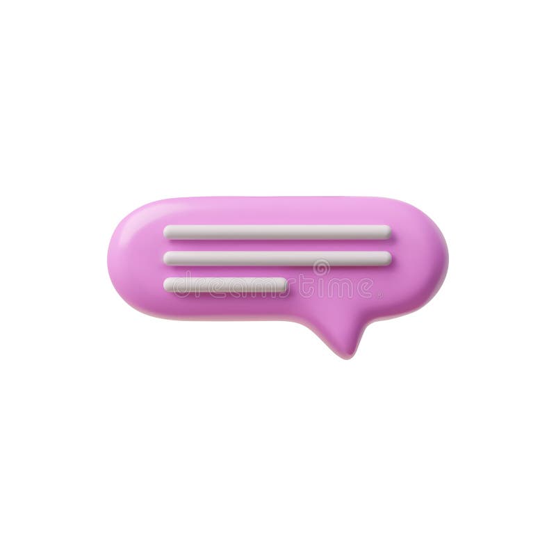 Vibrant Pink 3D Speech Bubble Icon Vector Illustration Stock Vector ...