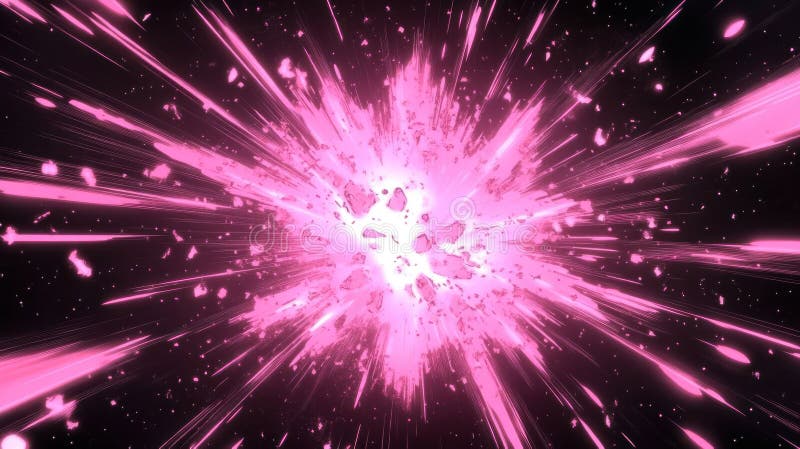 A Vibrant Pink Explosion Radiating Energy in a Cosmic Space Backdrop ...