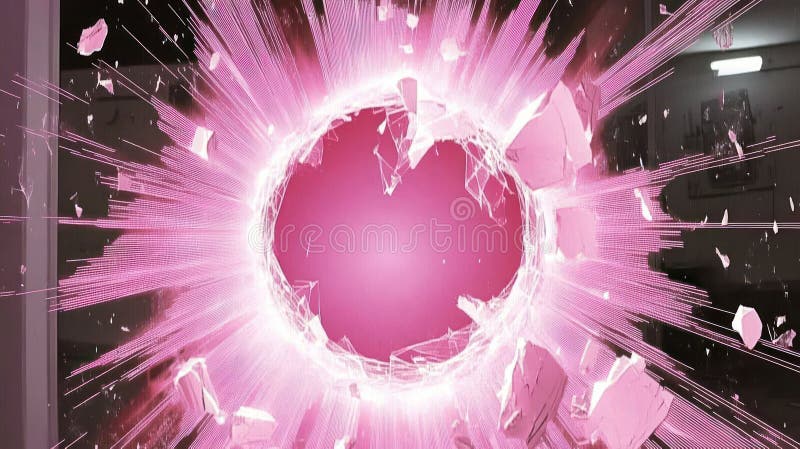 A Vibrant Pink Explosion Radiating Energy and Fragments in a Dynamic ...