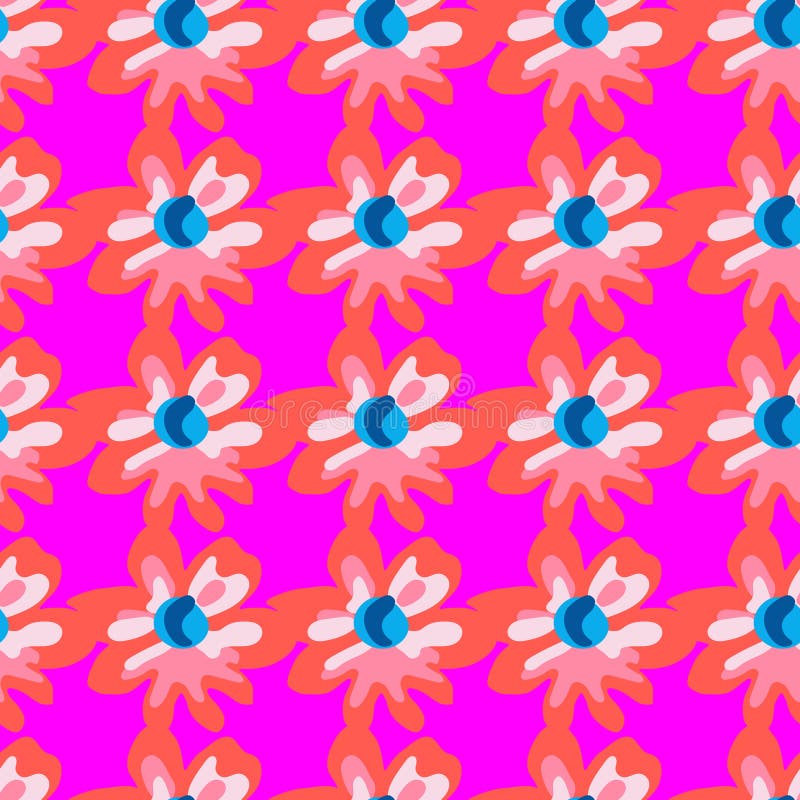 Vibrant Pink Floral Pattern Stock Illustration - Illustration of hues ...