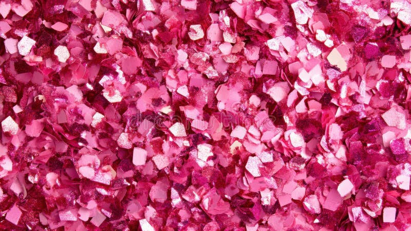 Vibrant Pink Glitter Flakes with Various Shapes and Sizes Stock ...
